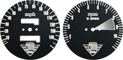 Joker Machine ~ CB750K 1975 Speedo & Tach Face Plate Set ~ MPH – Old ...