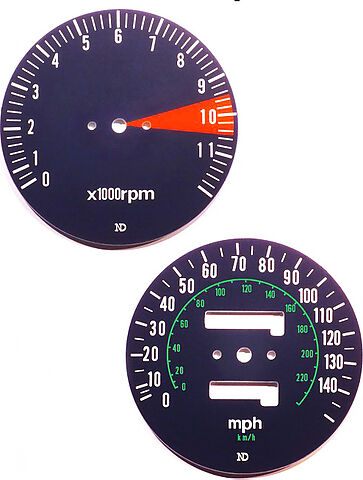 CB750F 1977 Speedo & Tachometer Face Plate Set ~ MPH – Old Bike Barn