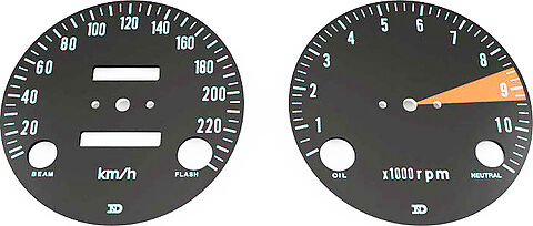 CB750K 1969-70 Speedo & Tachometer Face Plate Set ~ KM/H – Old Bike Barn