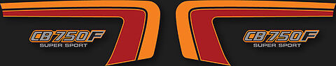 CB750F 1982 Side Panel Stripe & Logo Decal Set ~ Black Model – Old Bike ...